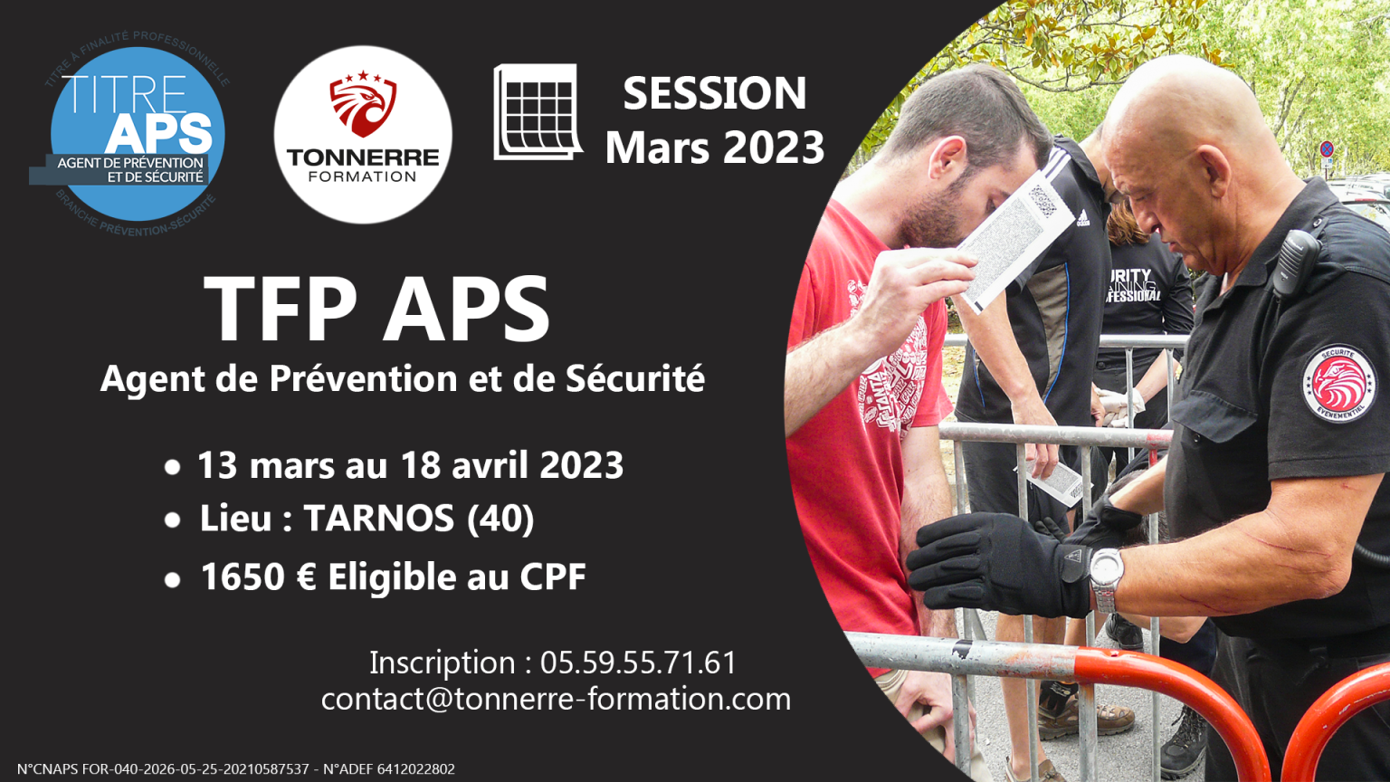 Formation TFP APS session de Mars 2023
